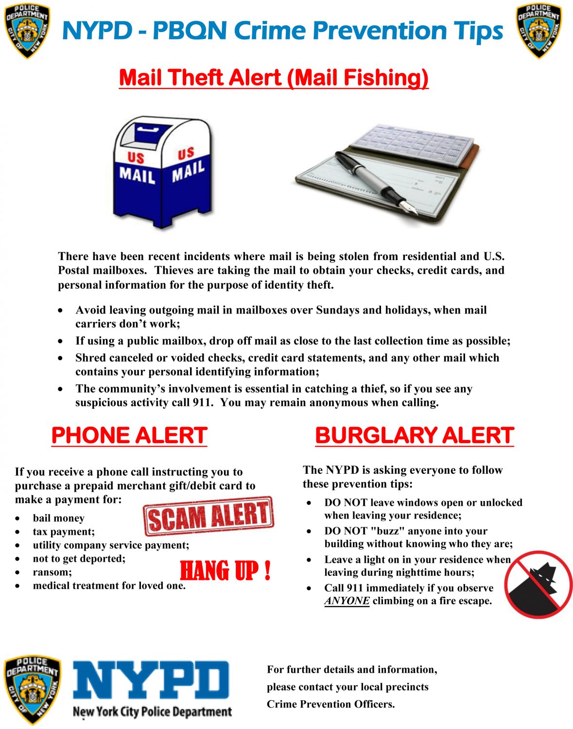 Crime prevention tips from Patrol Borough Queens North